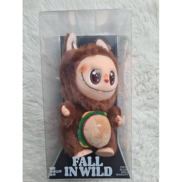Jucarie din Plus Labubu, Micutul Monstru Pufos , 17 cm, Tip Breloc, Bej ...